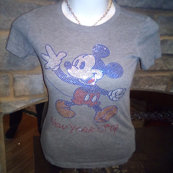 Disney | Tops | Disney Mickey Blinged Nyc Top | Poshmark
